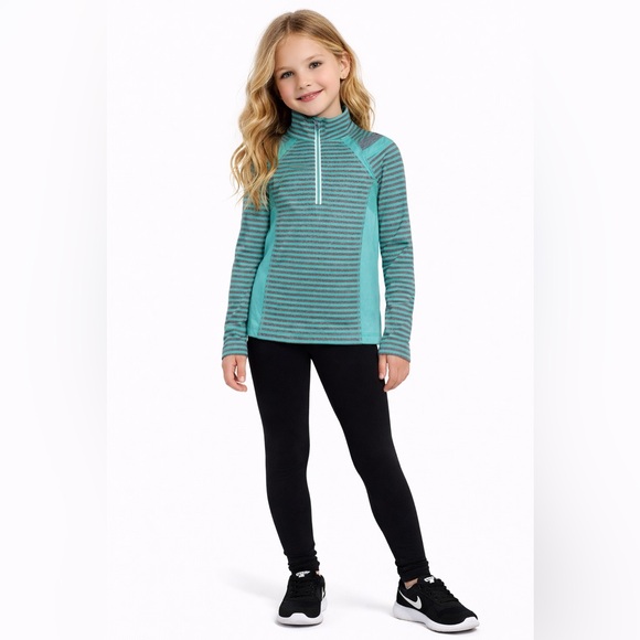 Ivivva | Shirts & Tops | Ivivva Teal And Gray Striped Kids Top | Poshmark